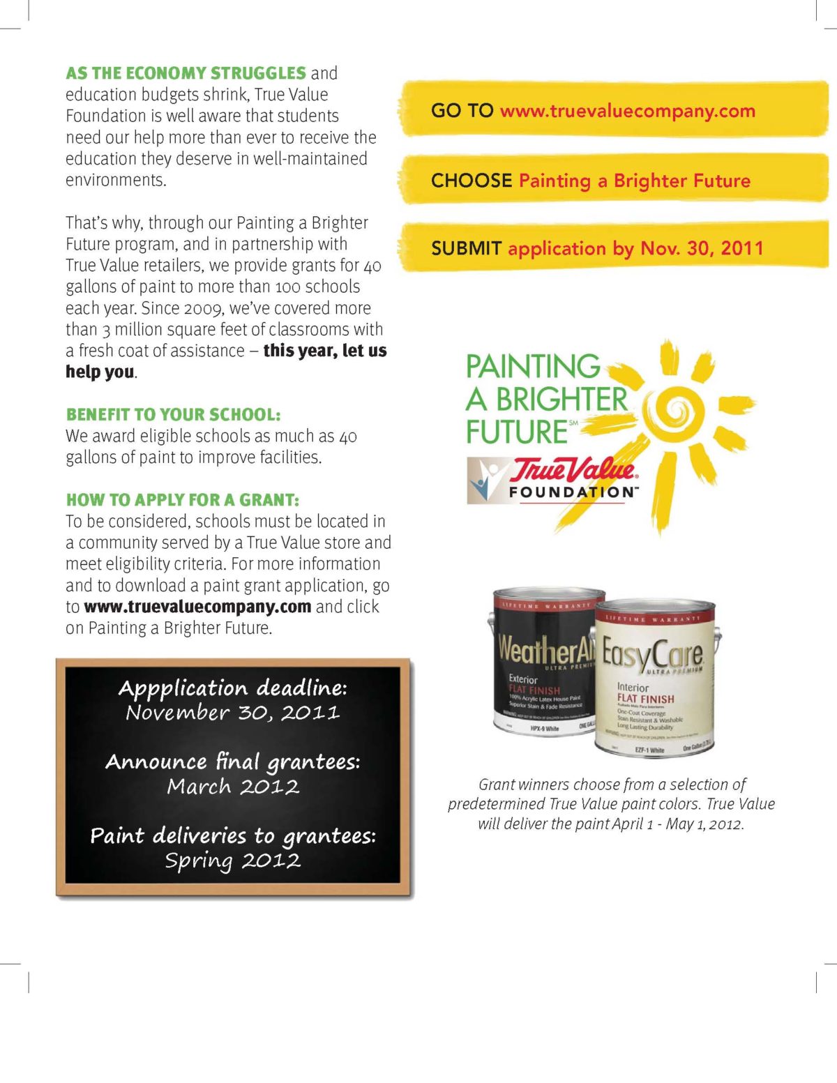 True Value Foundation brochure - Bridget Pfefferle